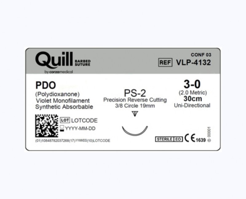 In-Date Quill Suture PDO BARBED VLP-4132 3-0 box of 12 Absorbable... - Synergy Surgical™