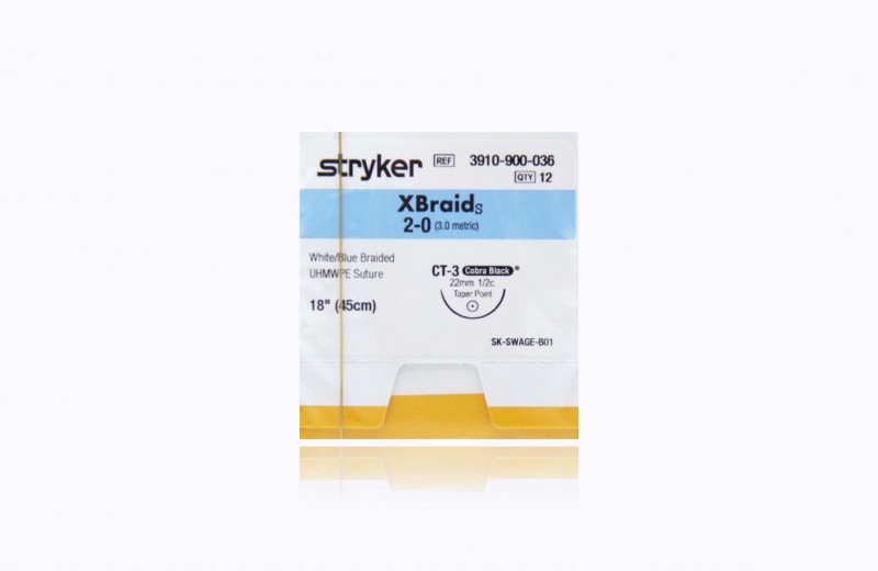 In-Date Stryker UHMWPE Suture 3910-900-036 2-0 box of 12 Braided ...